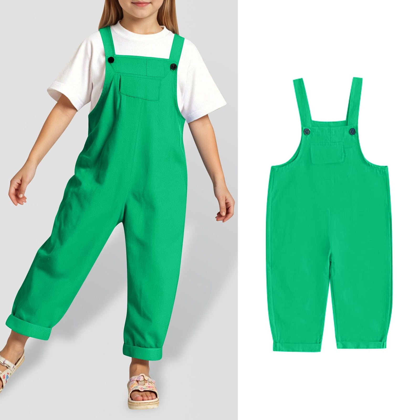 Bigetiay Tween Girls Jumpsuits Rompers Back to School Romper Green ...