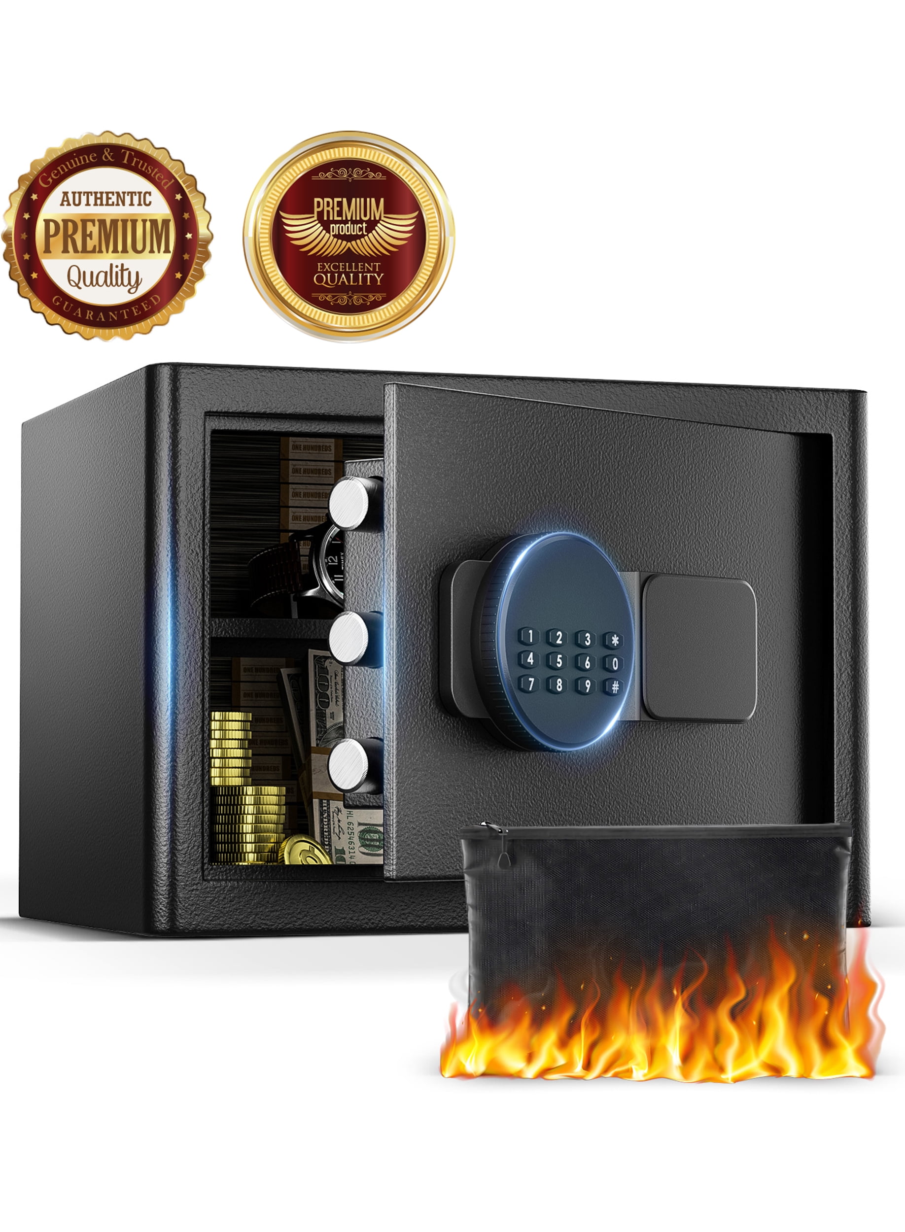 Bigfeliz 1.5 Cu.ft. Safes,Fire and Water Resistant Safe Box - Walmart.com