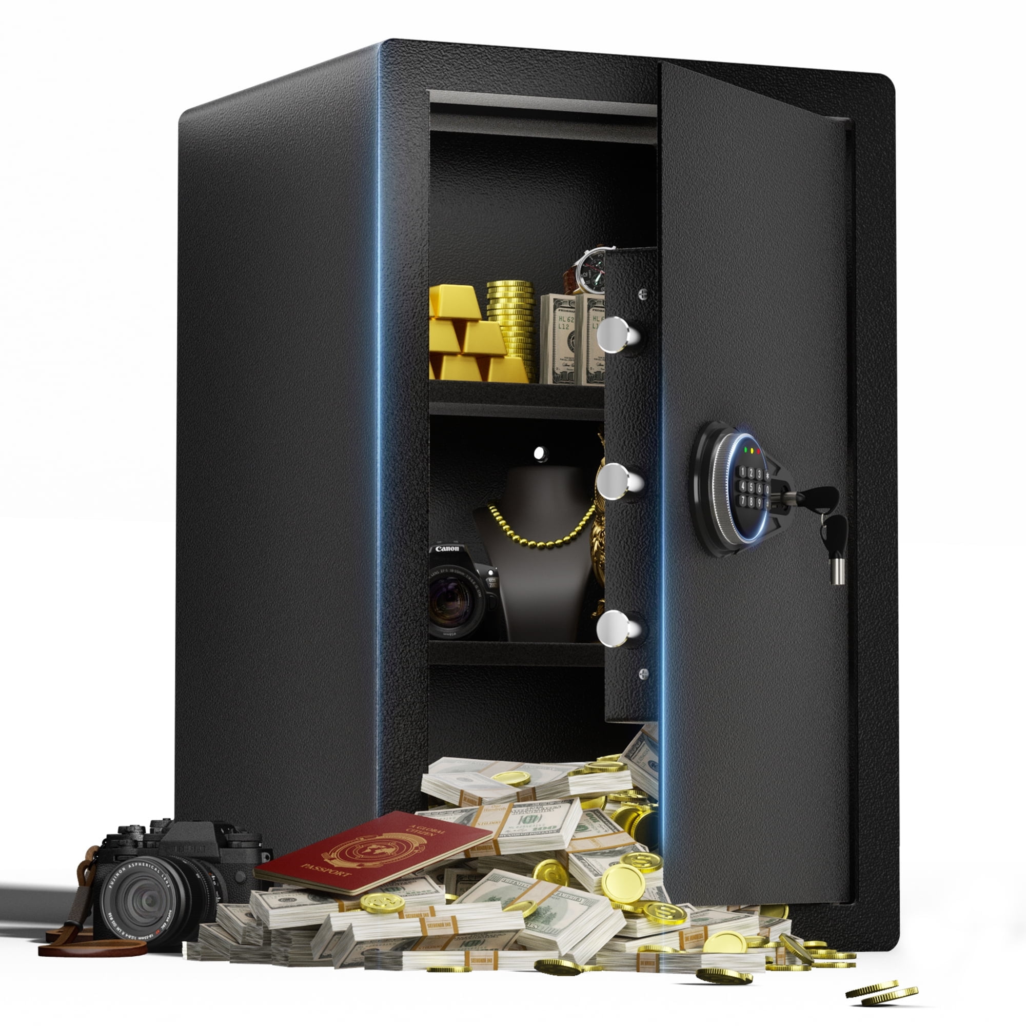 Bigfeliz 4.5 Cu.ft.Large Safes,Fire and Water Resistant Home Safe,Security Safe Box with Alarm ...