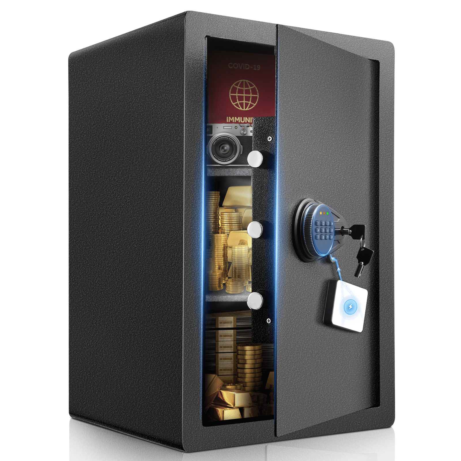 Bigfeliz 5.5 Cu.ft.Large Safes,Fire and Water Resistant Home Safe,Security Safe Box with Alarm ...