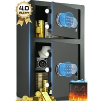 Fireproof and Waterproof Safe Box, 2 Cubic Feet Extra Large Lock Box ...