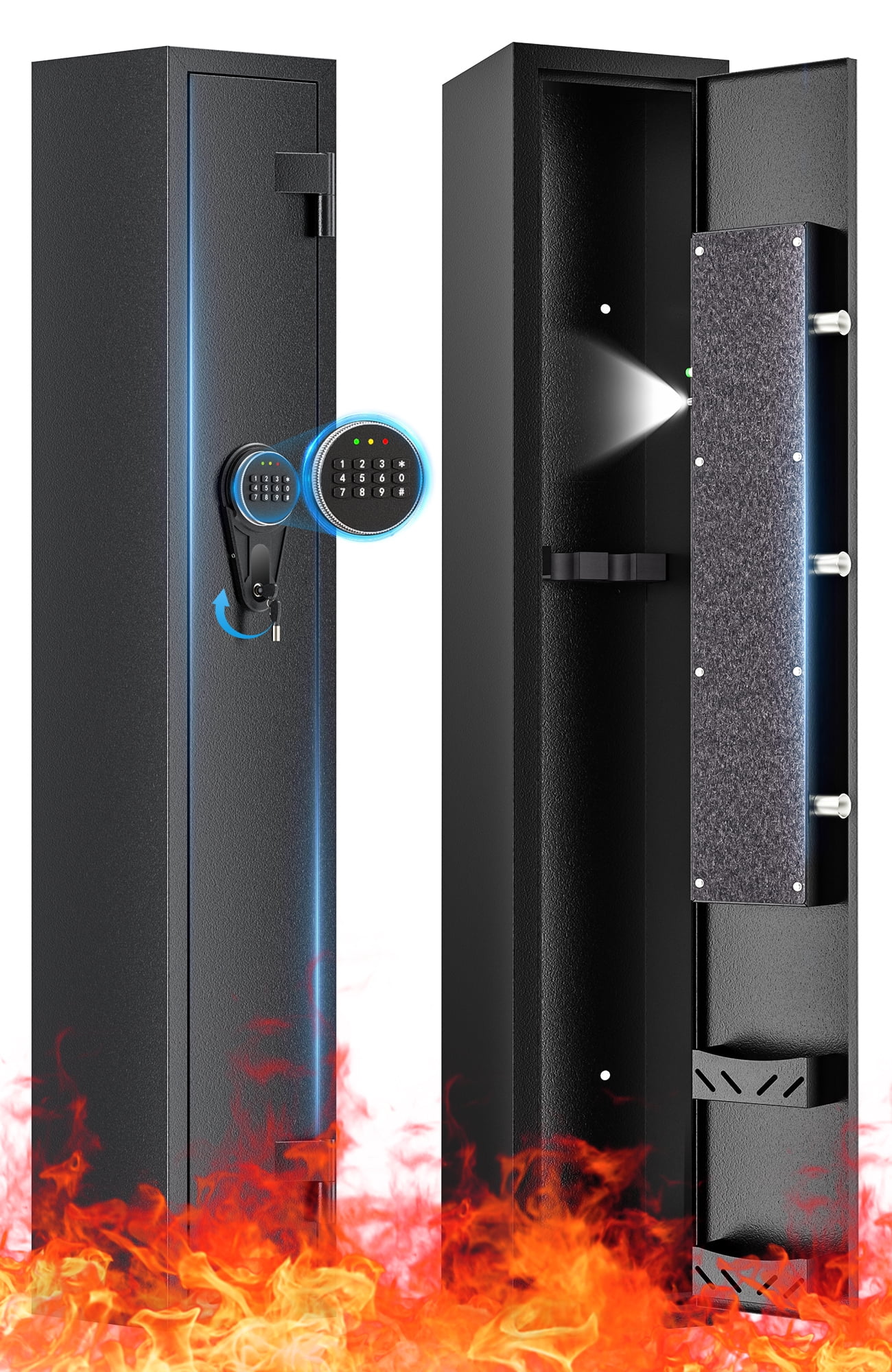 Bigfeliz Quick Access Home Gun Safe for 3 Rifles and Handguns, Digital ...