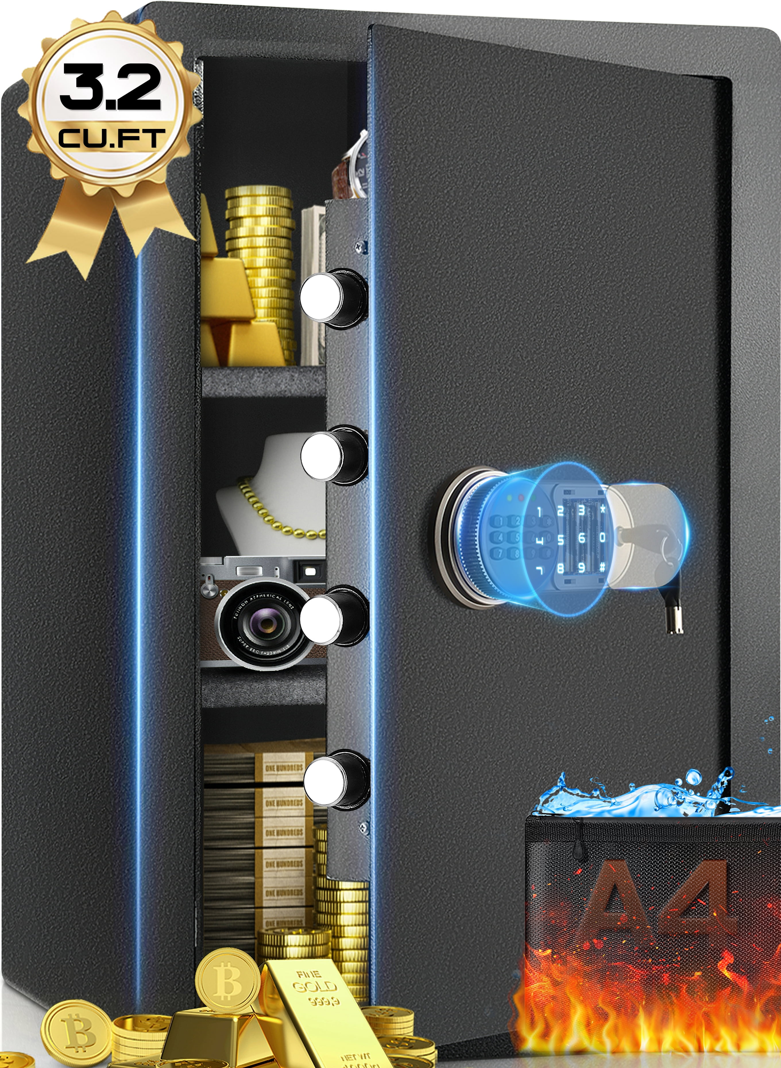 Bigfeliz 3.2 Cu.ft. Fire Resistant & Waterproof Home Safe with ...