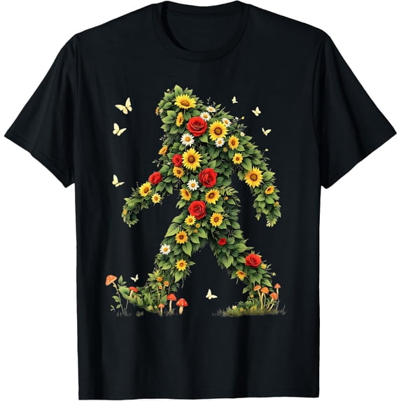 Bigfoot Aesthetic Nature Fairycore Boho Botanical T-Shirt - Walmart.com
