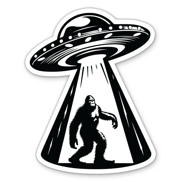 Bigfoot Alien Abduction Sticker Phone Decal Water Bottle Stickers Car ...