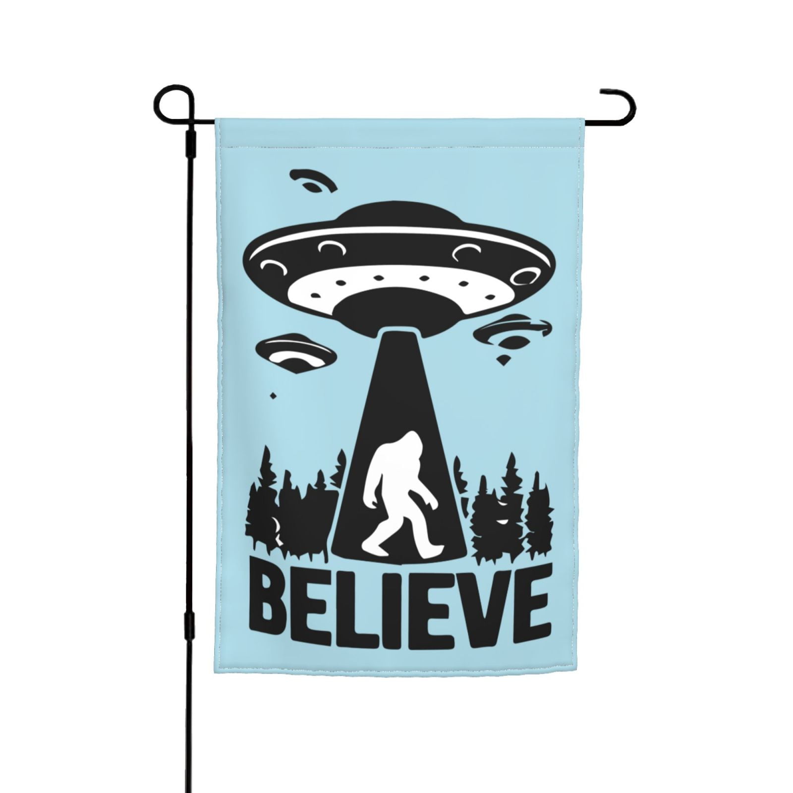 Bigfoot Alien Garden Flag 12x18 Inch, Double Sided Outside Sign Yard ...