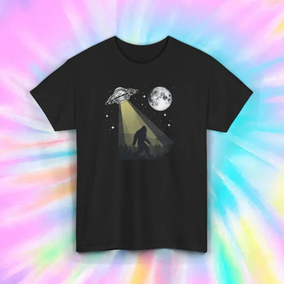 Bigfoot Alien Ufo Abduction T-Shirt Funny Cryptid Graphic - Walmart.com