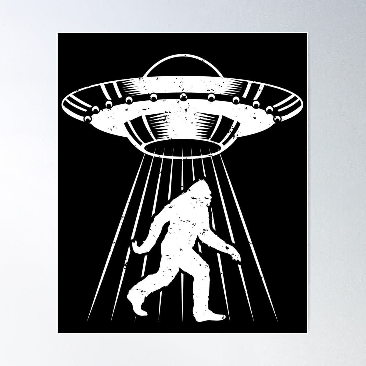 Bigfoot Alien Ufo Abductions Poster Wall Art, Modern Wall Decor For ...