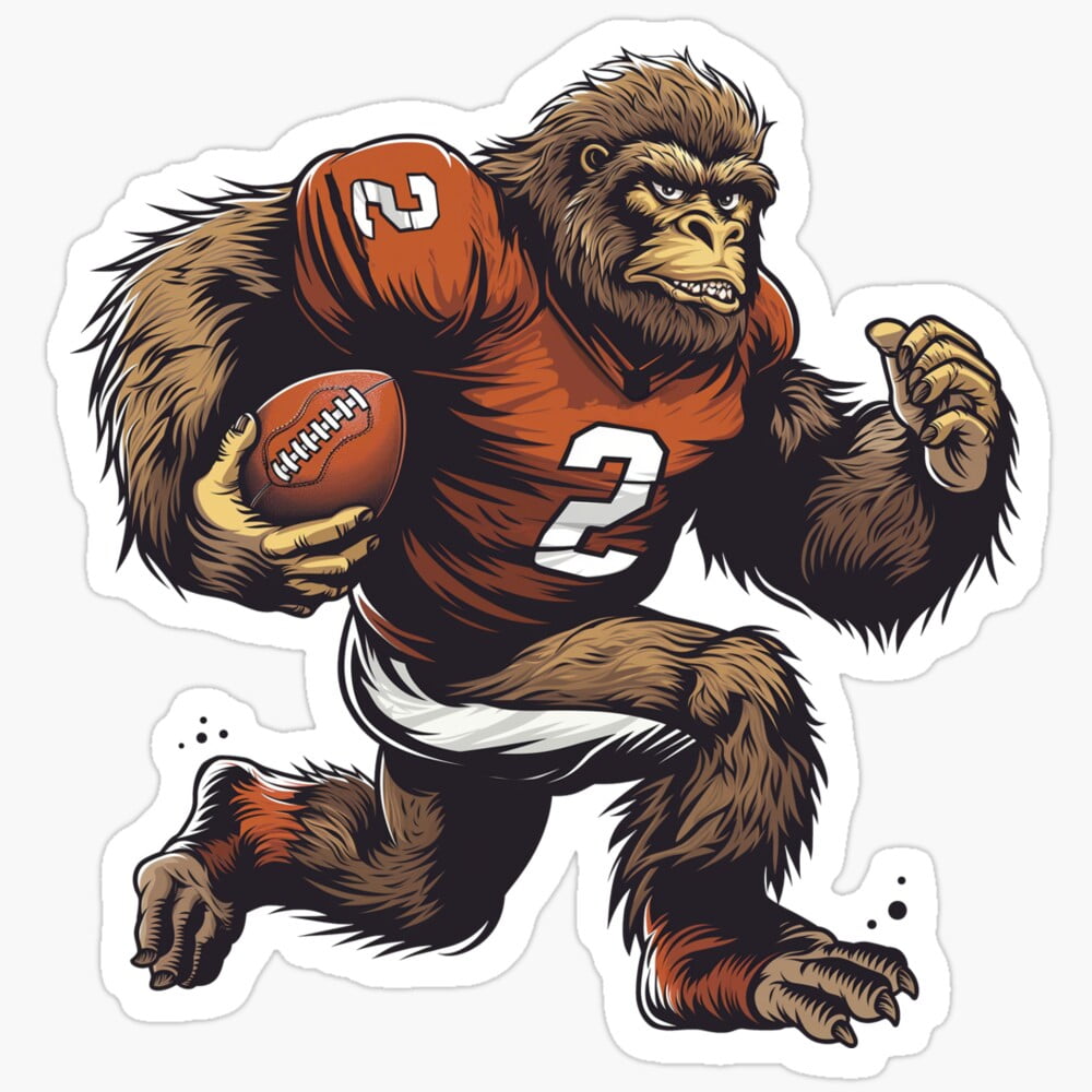 Bigfoot American Football Sasquatch Sticker Baseball Sticker, Football ...