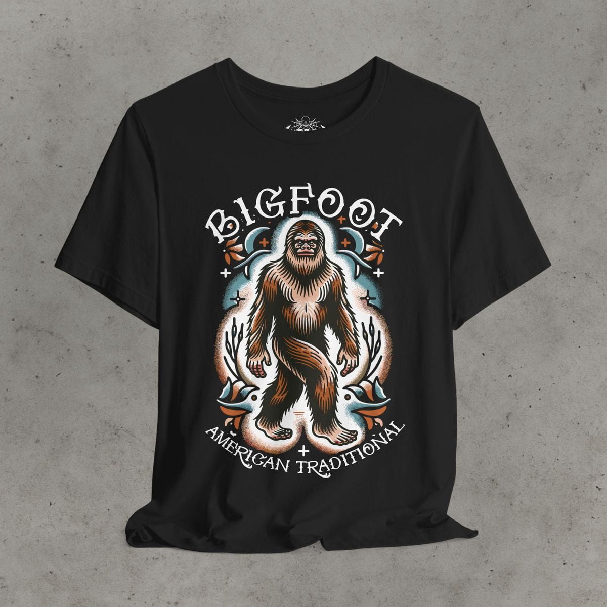 Bigfoot American Traditional Tattoo Style Graphic Tee Retro Sasquatch ...