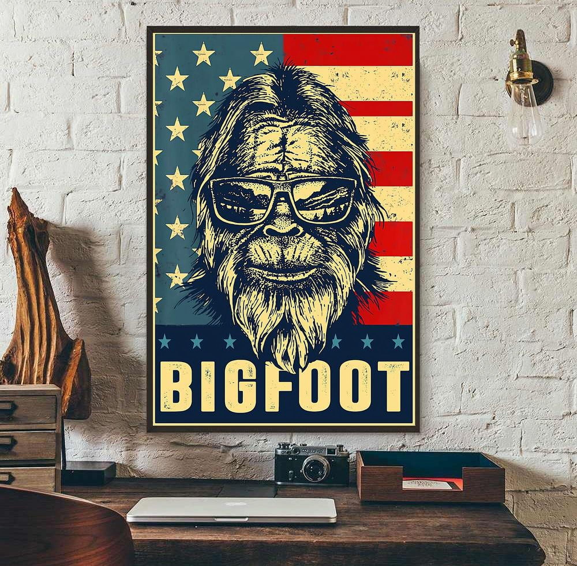 Bigfoot American flag vertical poster 16 x 24 Inch Poster - Walmart.com