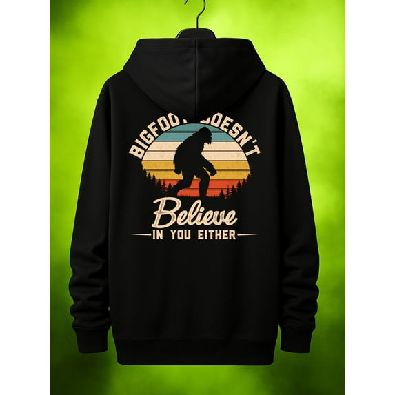 Bigfoot Believe sweatshirt Camping men's hooded sweatshirt black ...