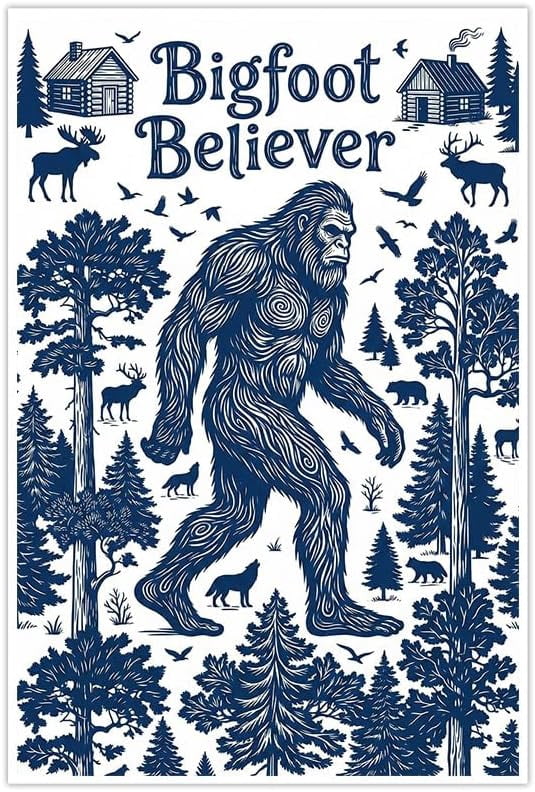 Bigfoot Believer Canvas Print Wall Art Decor featuring Sasquatch in ...