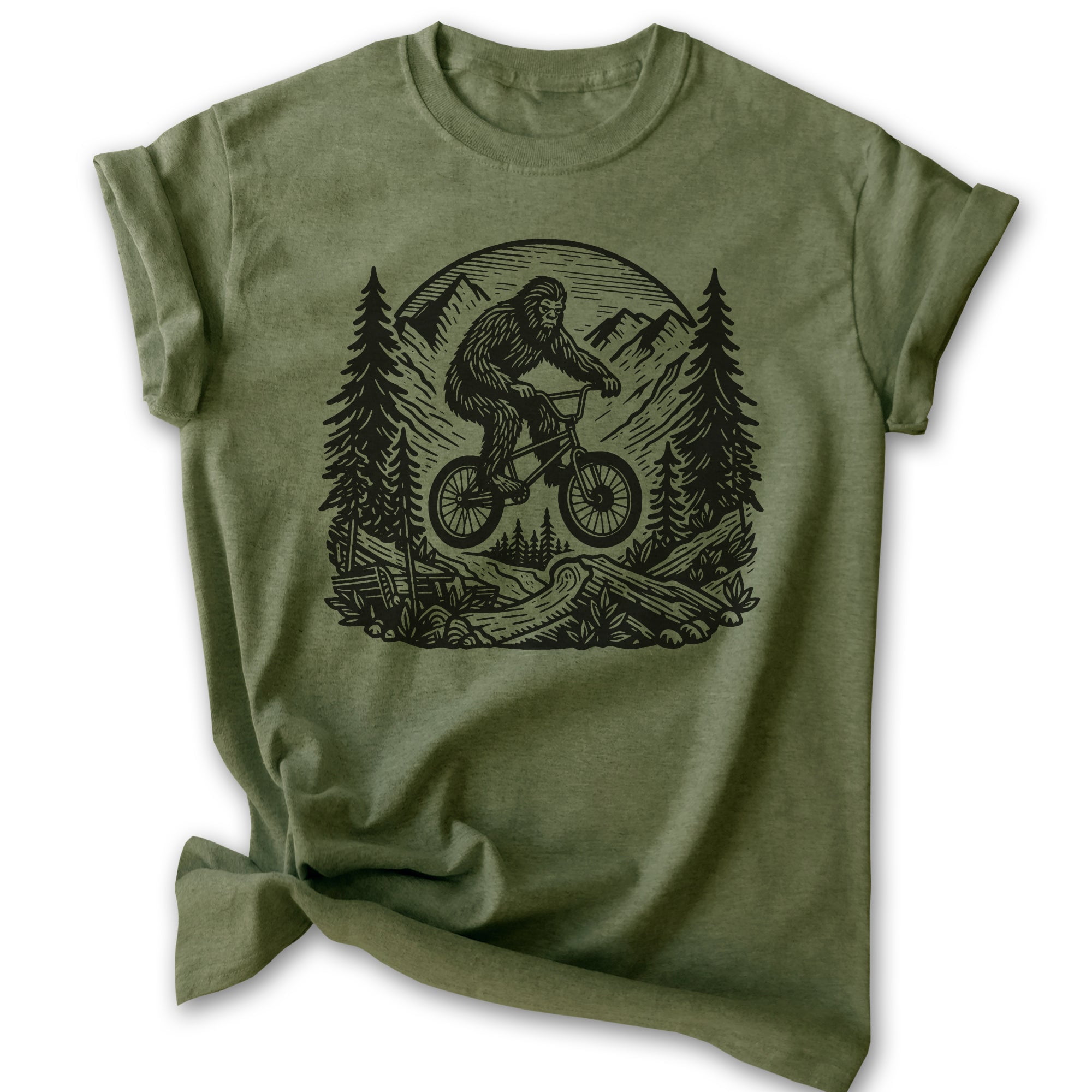 Bigfoot Biking T-shirt, Unisex Women's Men's Shirt, Funny Bigfoot ...