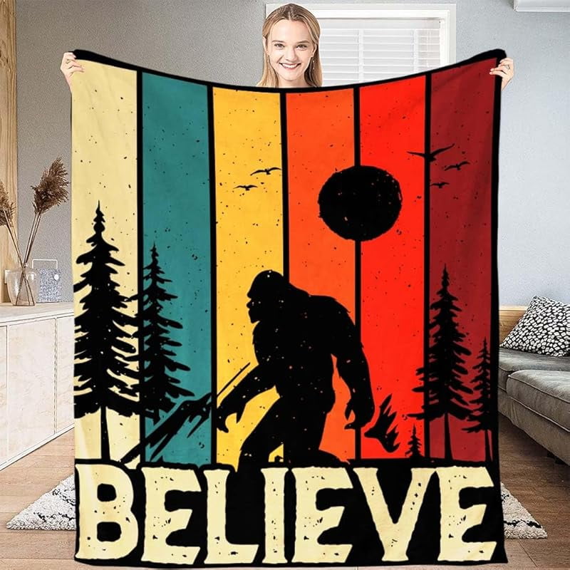 Bigfoot Blanket 50"x60", Bigfoot Gifts for Men Women, Sasquatch Gifts ...