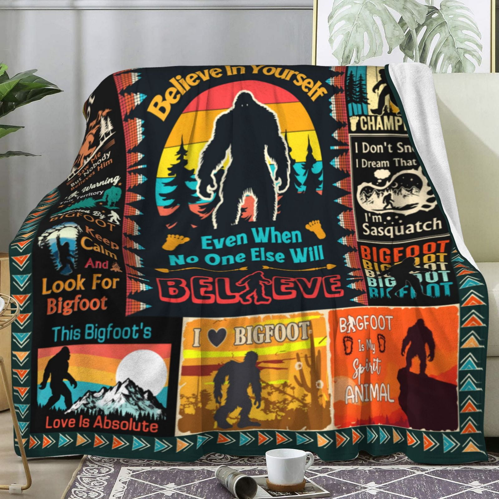 Bigfoot Blanket Big Foot Sasquatch Gifts for Men Women Adult,Funny ...
