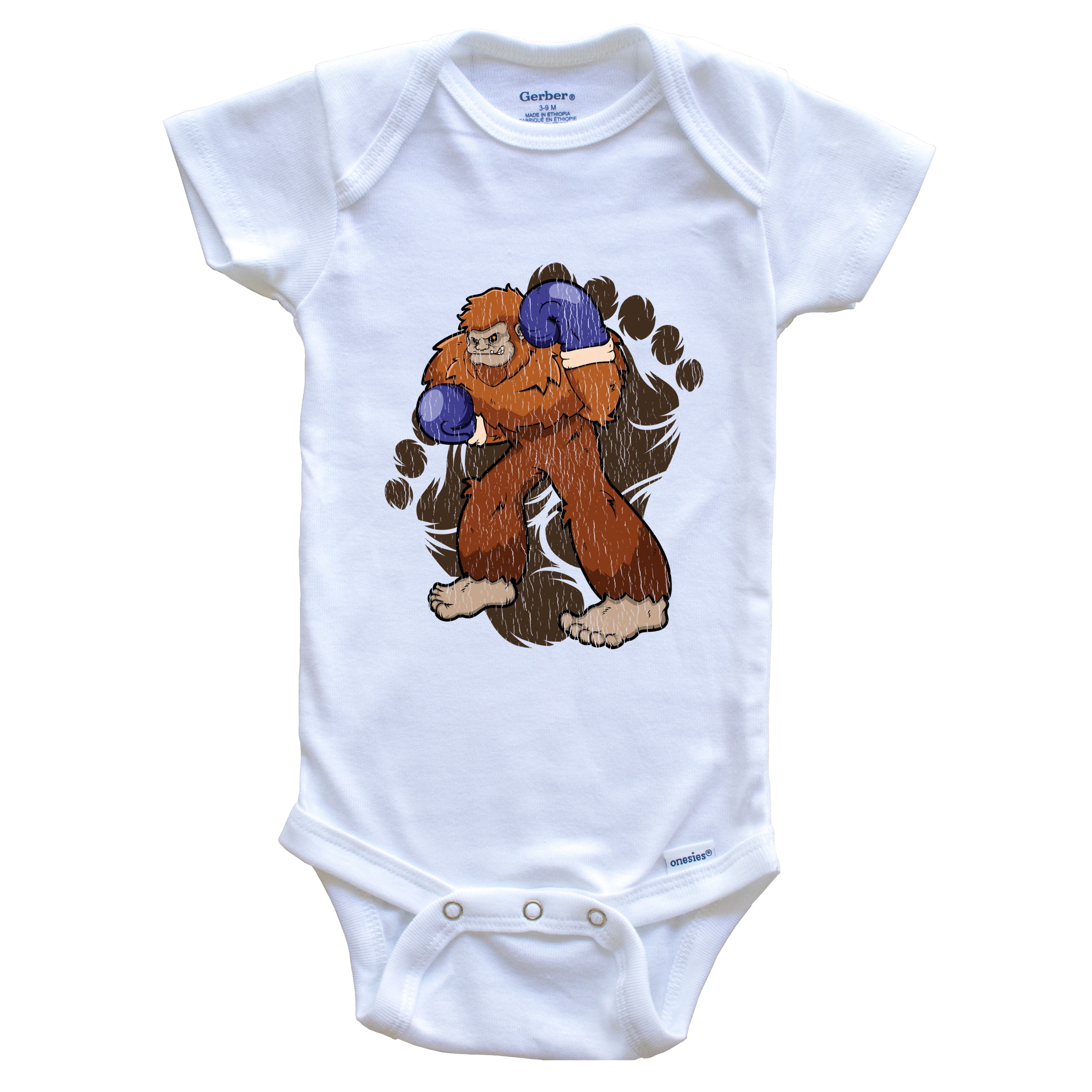 Bigfoot Boxing Baby Bodysuit - Sasquatch Boxing Baby Bodysuit, 6-9 ...
