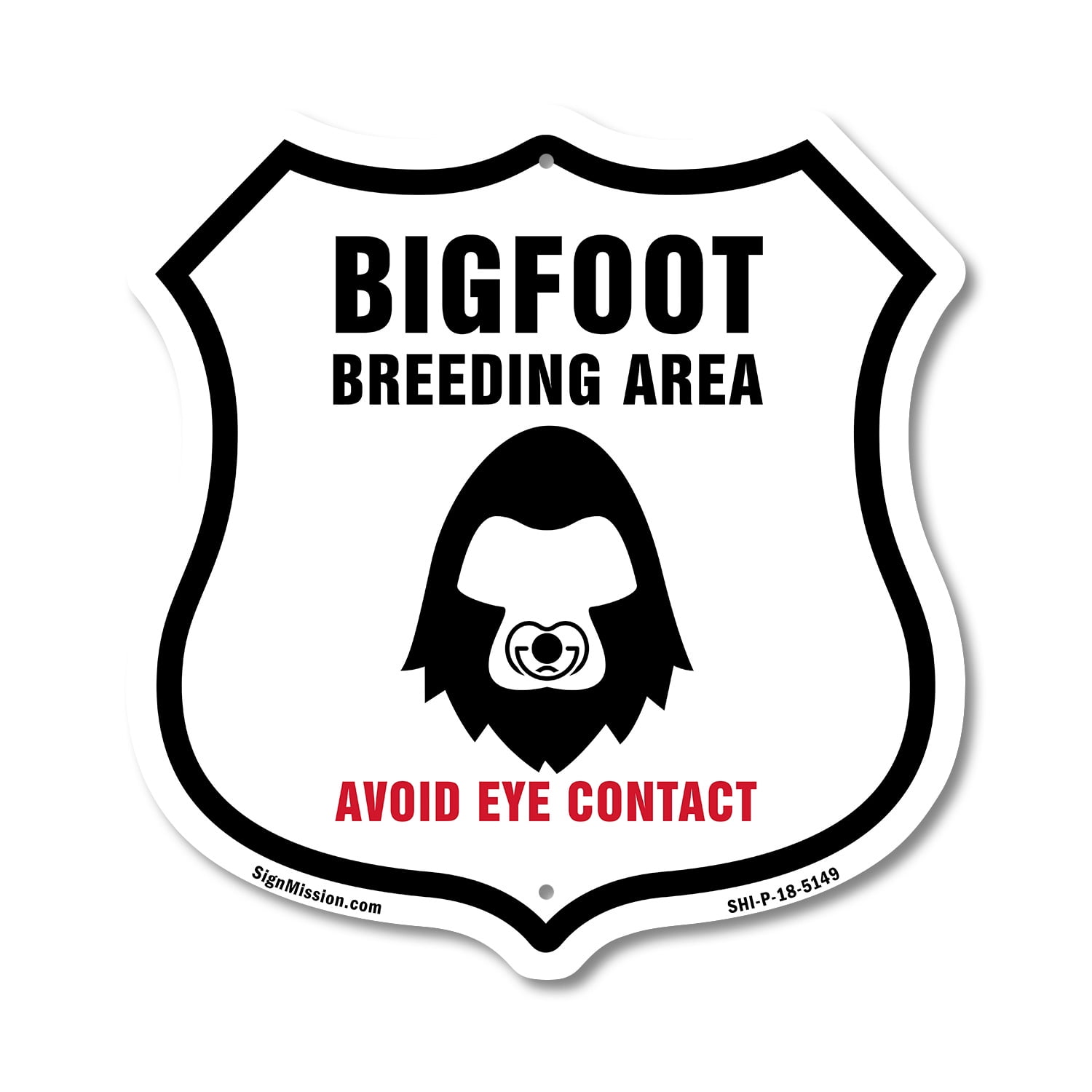 Bigfoot Breeding Area Avoid Eye Contact (2 Pack) 12 inch X 12 inch ...
