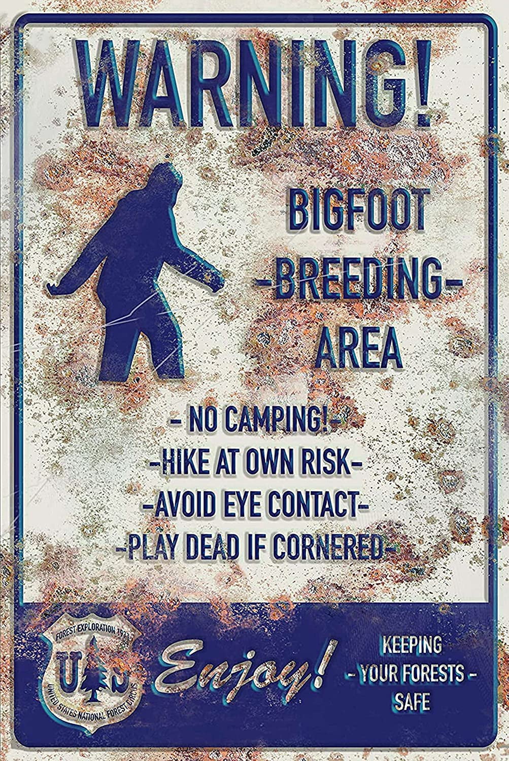 Bigfoot Breeding Area Metal Retro Plaque Warning Sign Metal Tin Sign ...