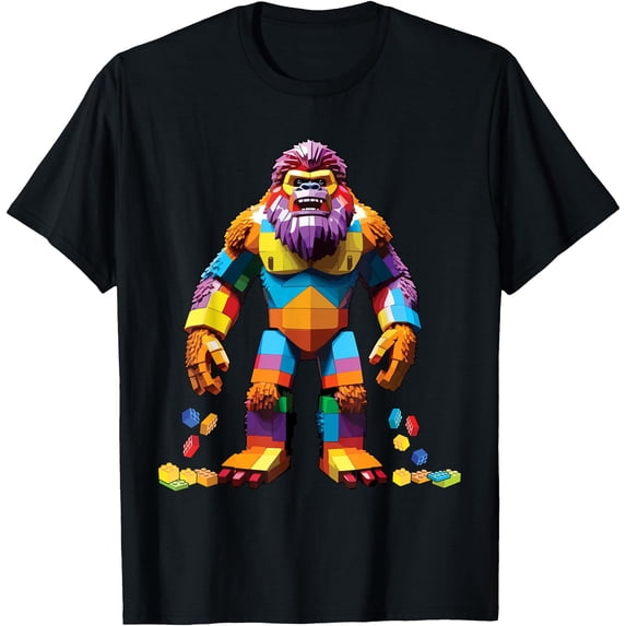 Bigfoot Brick Master Builder Block Building Brick Builder T-Shirt ...
