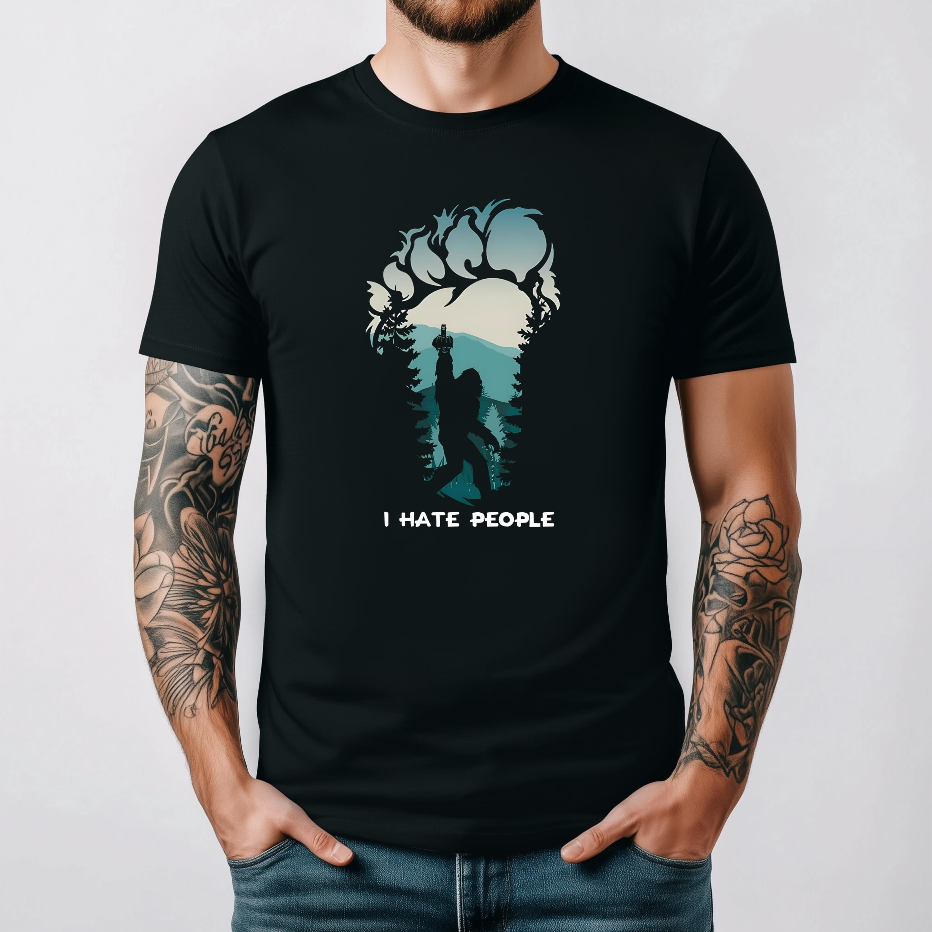 Bigfoot Camping I Hate People Funny Sasquatch Graphic Fan Gift Graphic ...