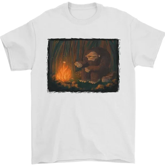 Bigfoot Camping and Cooking Marshmallows T-Shirt - Walmart.com