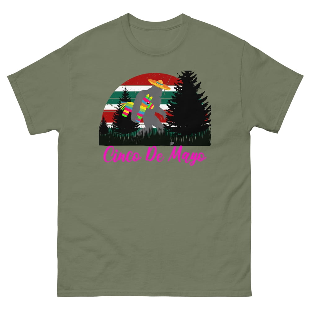 Bigfoot Carries Pinata | Funny Cinco De Mayo Shirt Unisex (Military ...