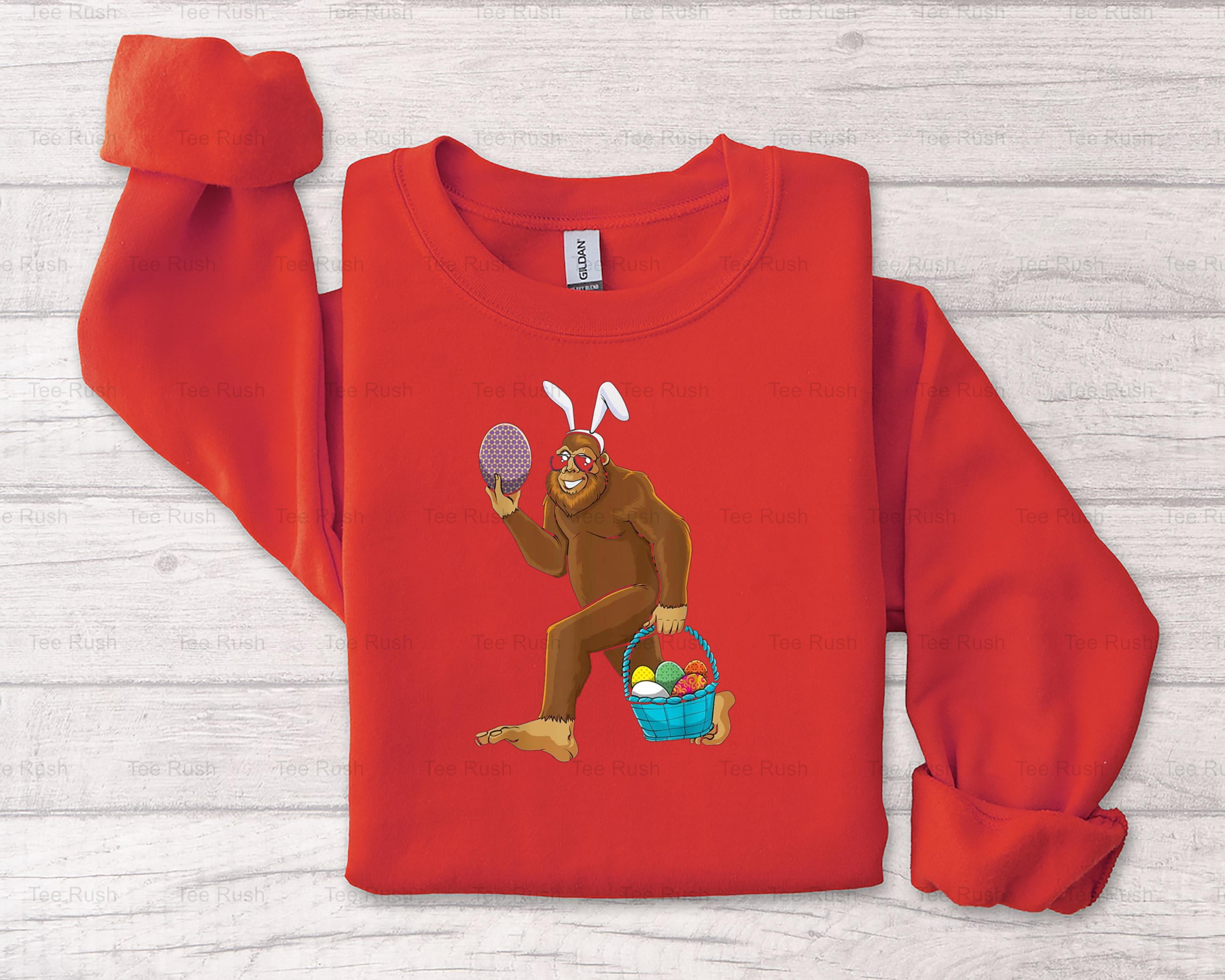 Bigfoot Carrying Eggs Funny Easter Sasquatch Lovers Easter Cryptid Holiday,T-Shirt, SW, Hoodie ...