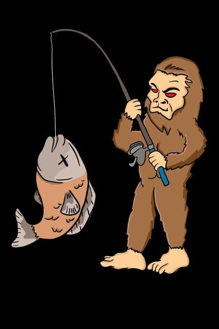 Bigfoot Carrying Fish: 120 Pages I 6x9 I Karo I Funny Yeti Sasquatch on ...