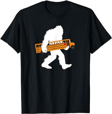 Bigfoot Carrying School Bus Sasquatch Bus Driver T-Shirt - Walmart.com