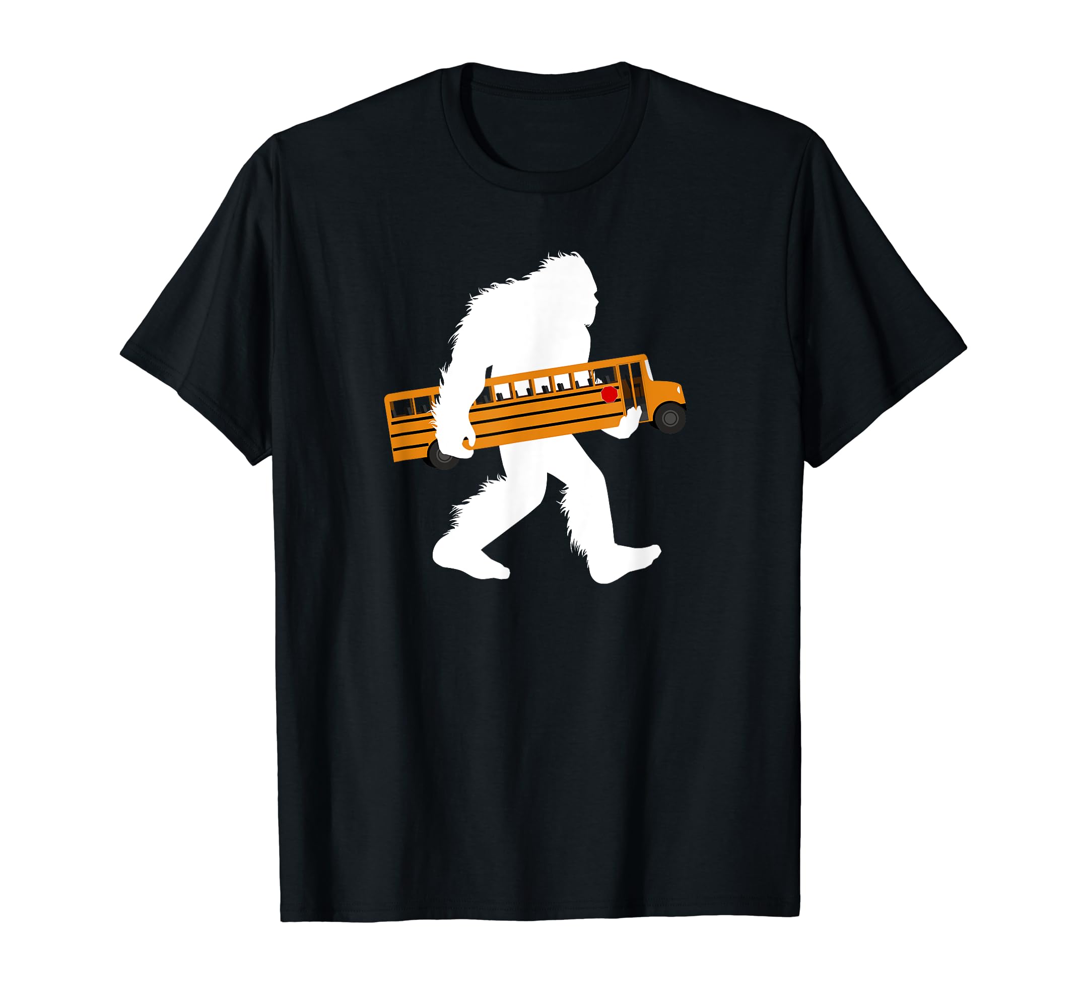 Bigfoot Carrying School Bus Sasquatch Bus Driver Vintage Men T-Shirt ...