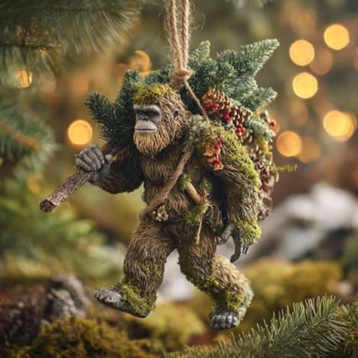 Bigfoot Christmas Ornament – 3" Funny Sasquatch Holiday Decor for ...