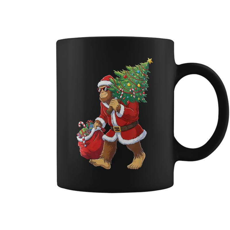 Bigfoot Christmas Tree Lights Boys Sasquatch Lovers Xmas Coffee Mugs ...