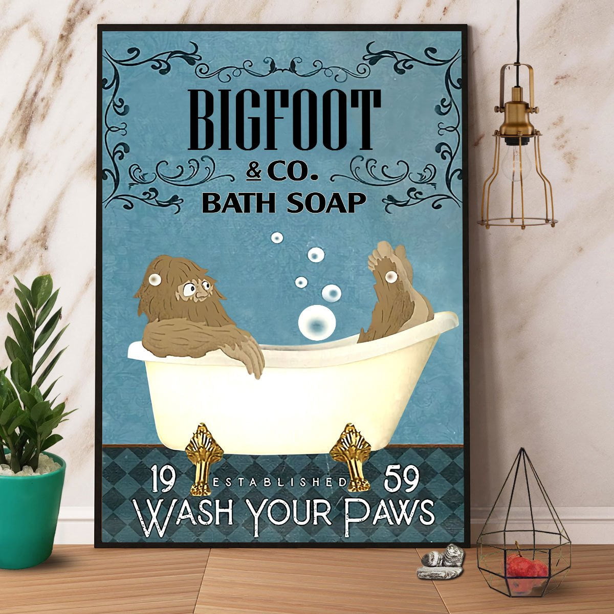 Bigfoot & Co Bath Soap Wash Your Paws Paper Poster No Frame Matte Wall ...