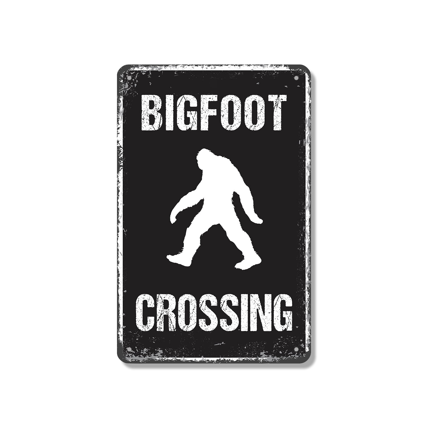 Bigfoot Crossing 10 Inch x 14 Inch Novelty Aluminum Metal Sign Watch ...
