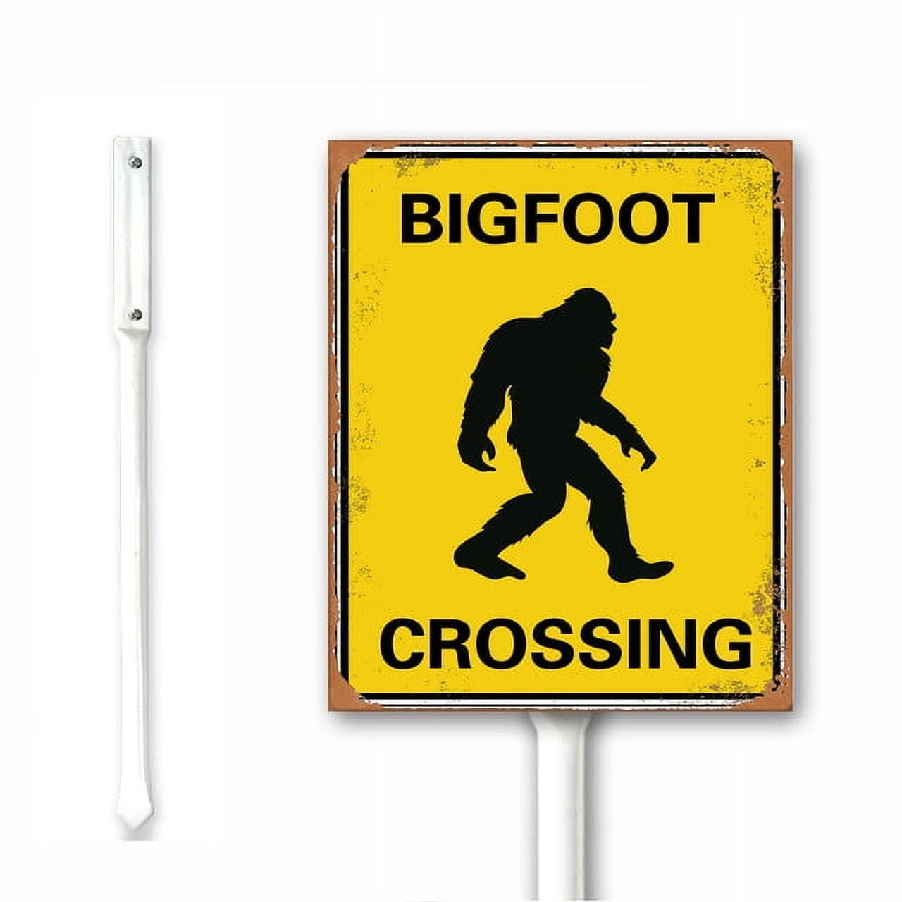 Bigfoot Crossing, Bigfoot Yard Decor, Funny Garden Sign 4.6"X6" Vintage ...