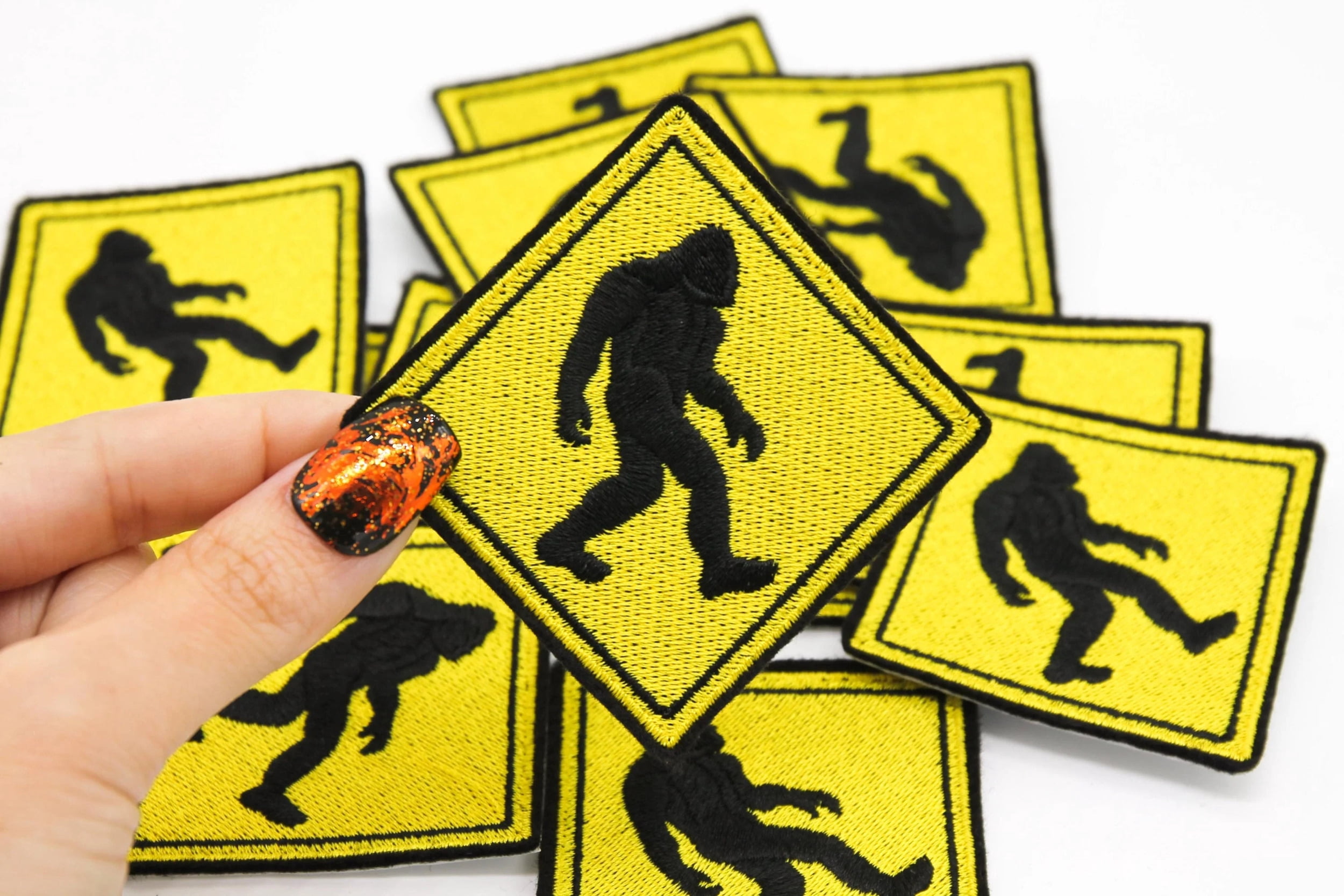 Bigfoot Crossing Sign Embroidered Iron On Patch - Walmart.com