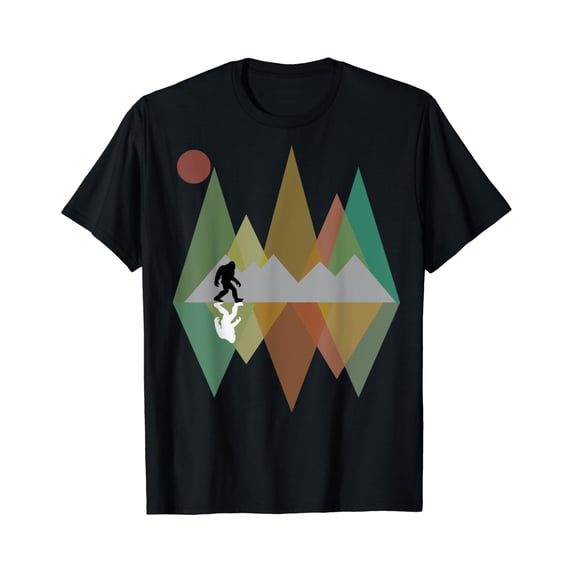 Bigfoot Design Retro Mountain Bigfoot Sasquatch Yeti T-Shirt - Walmart.com