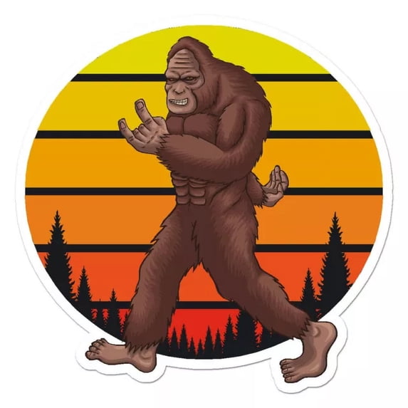 Bigfoot Devil Horns Sticker Phone Decal Water Bottle Stickers Car ...