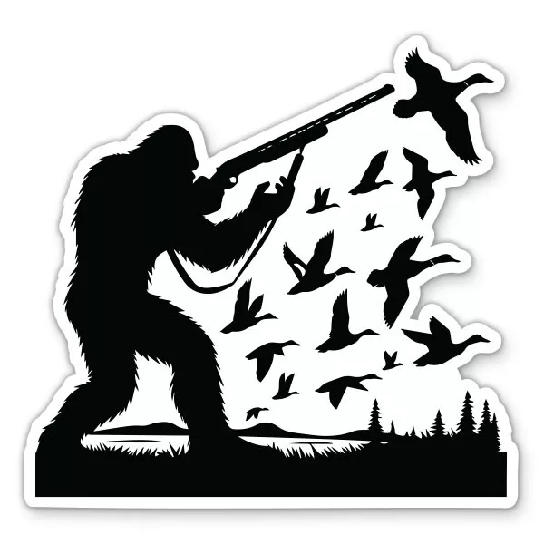 Bigfoot Duck Hunting Sticker Phone Decal Water Bottle Stickers Car ...