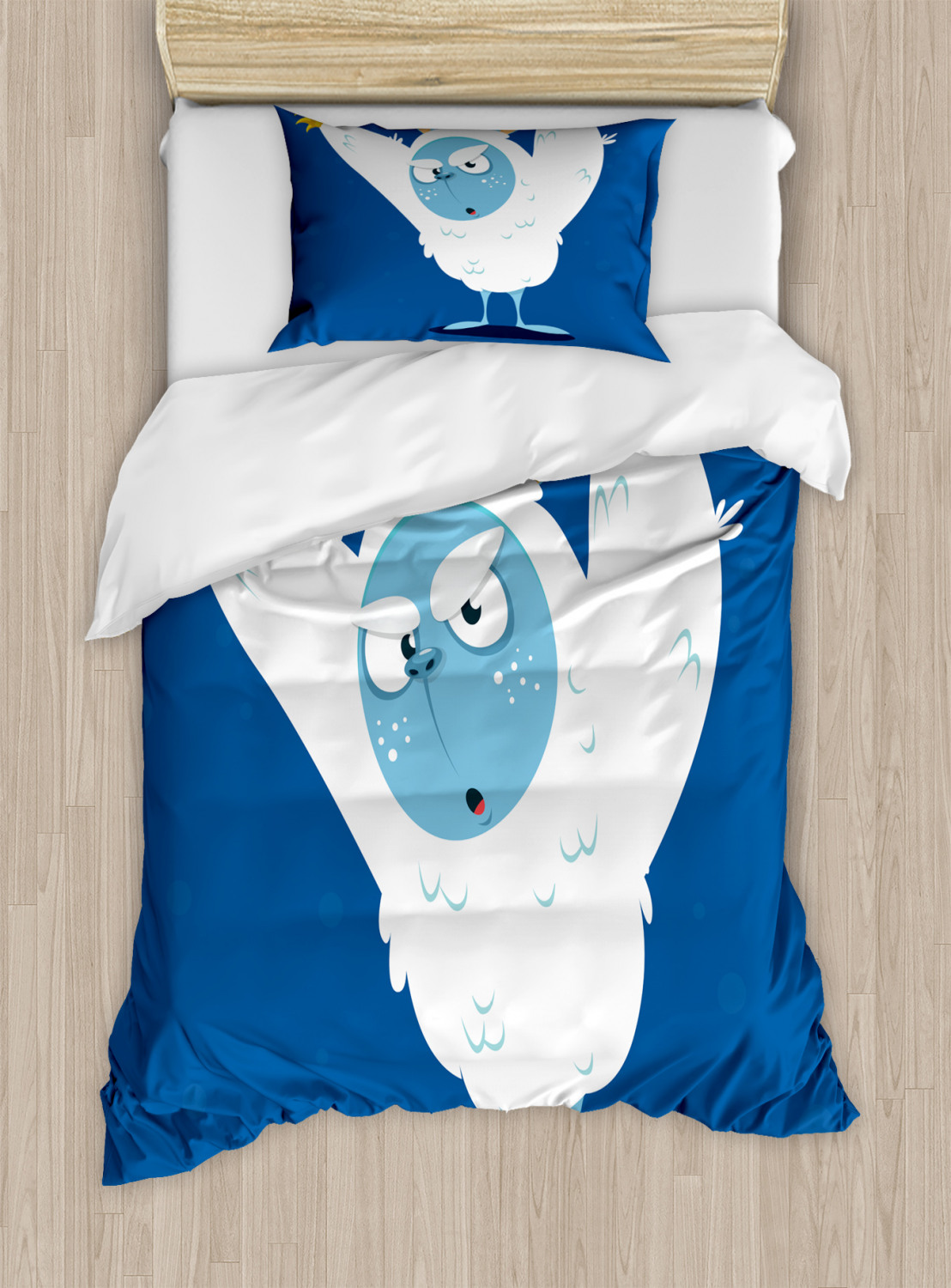 Bigfoot Duvet Cover Set Twin Size, Wild Scary Yeti Costume for ...