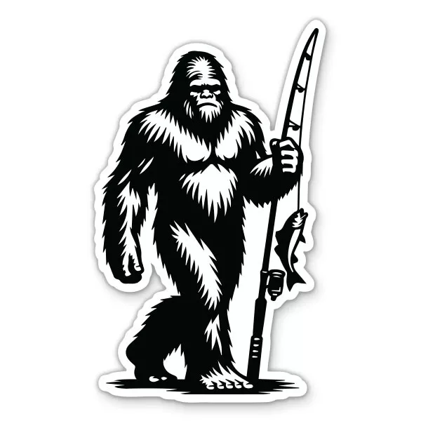 Bigfoot Fishing Sticker Phone Decal Water Bottle Stickers Car Decals ...