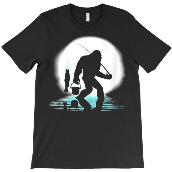 Bigfoot Fishing at Night Funny Sasquatch and Fish Themed Cryptid Gift ...