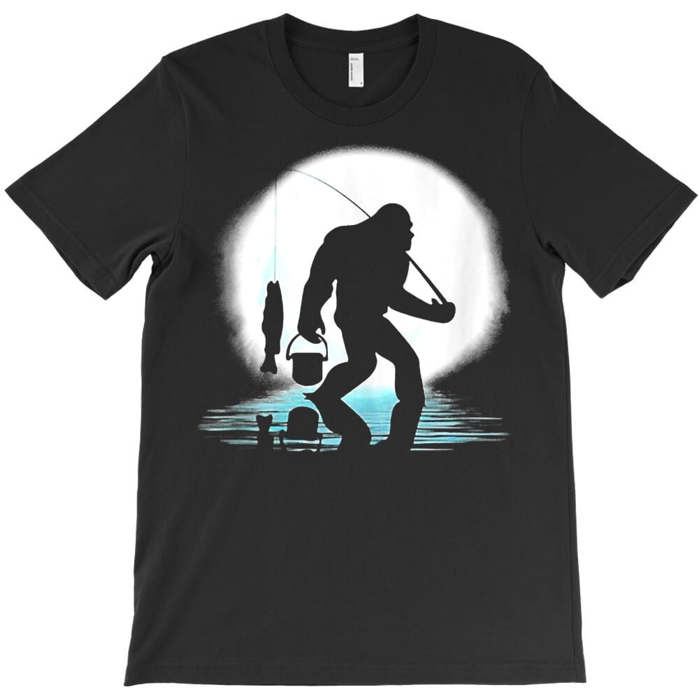 Bigfoot Fishing at Night Funny Sasquatch and Fish Themed Cryptid Gift ...