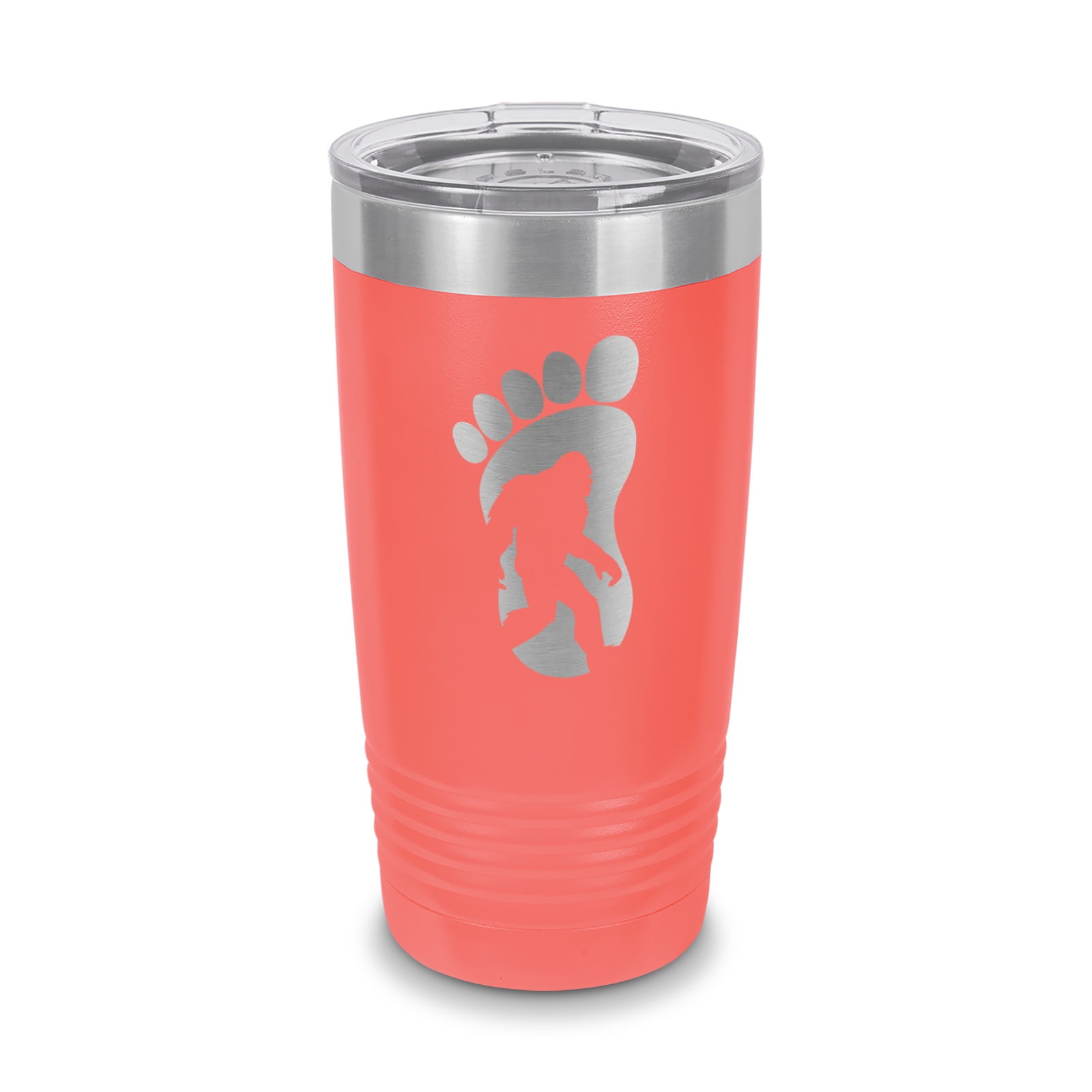 Bigfoot Foot Print Tumbler 20 oz - Laser Engraved w/ Clear Lid ...