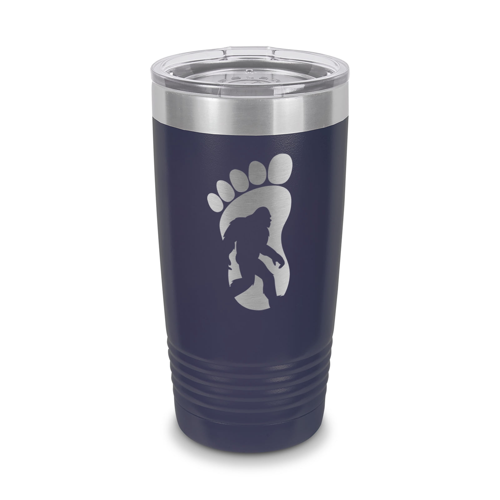 Bigfoot Foot Print Tumbler 20 oz - Laser Engraved w/ Clear Lid ...