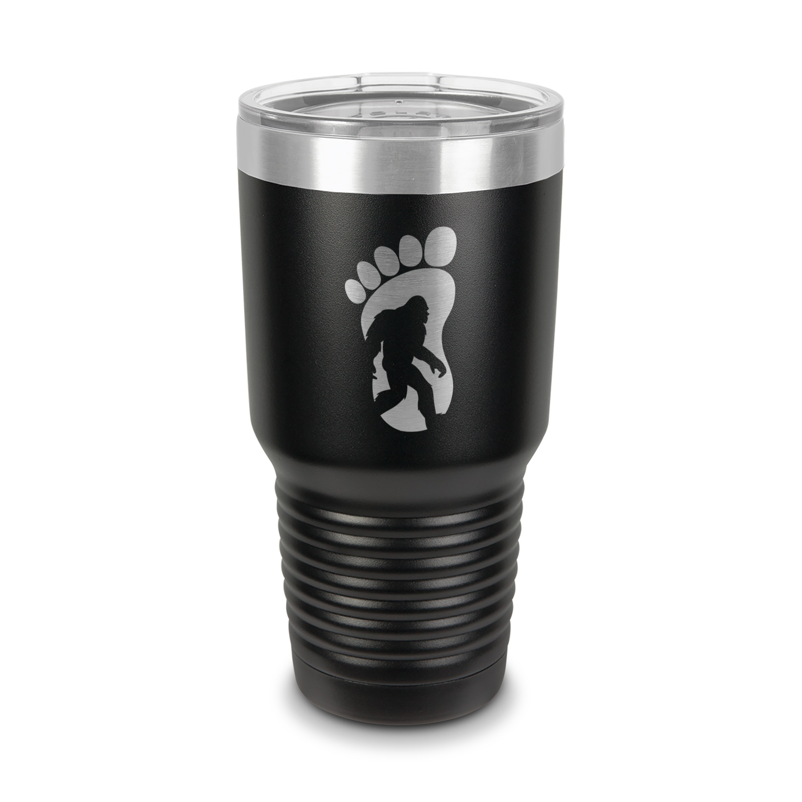 Bigfoot Foot Print Tumbler 30 oz - Laser Engraved w/ Clear Lid ...