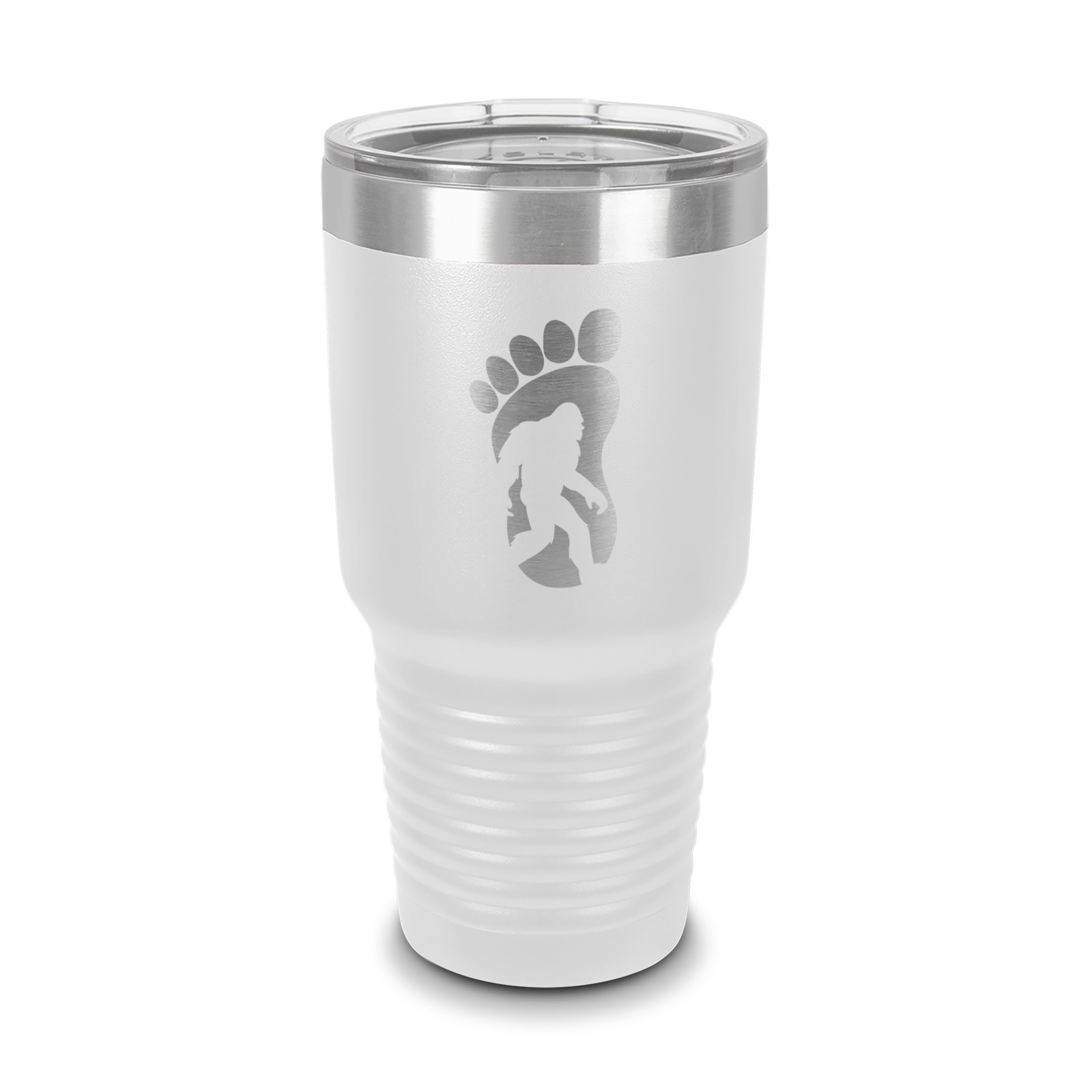 Bigfoot Foot Print Tumbler 30 oz - Laser Engraved w/ Clear Lid ...