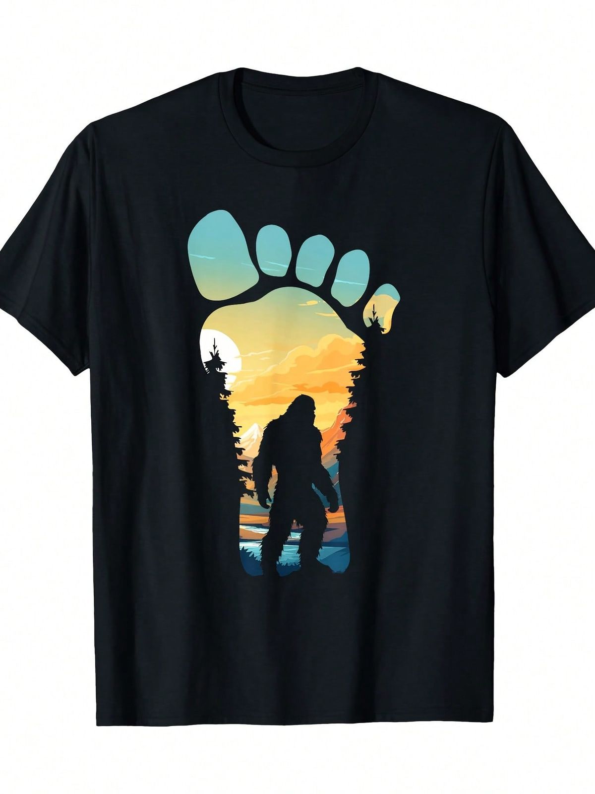 Bigfoot Footprint Sunset Silhouette Sasquatch Forest Hiking Nature ...