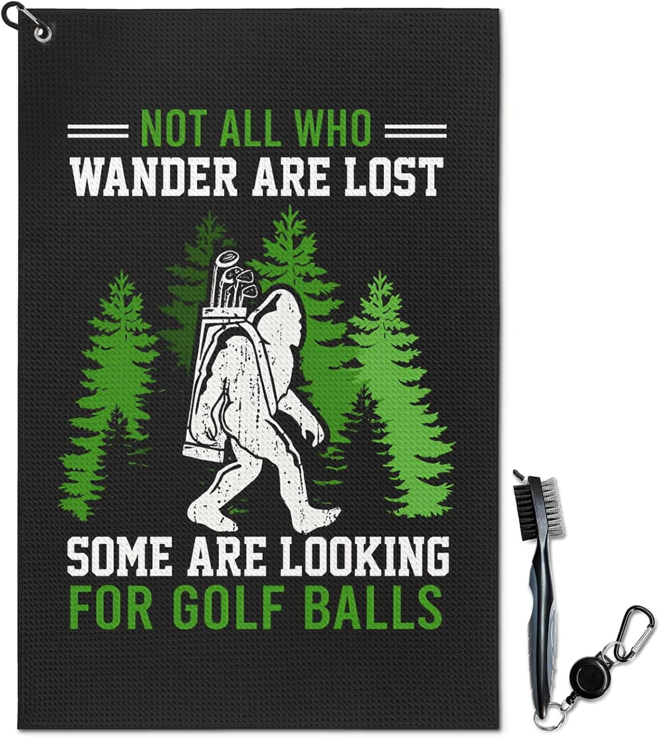 Bigfoot Golf Towel and Brush Set, Sasquatch Gifts for Men and Women ...